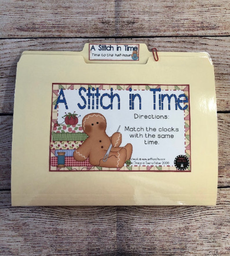 A Stitch in Time Math Center Activity Homeschool First Grade - Etsy