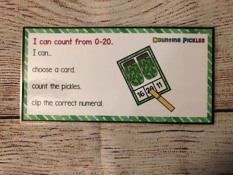Teacher Made Counting 0-20 Counting Pickles Clip Cards Math - Etsy