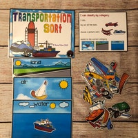 Vehicle Color Sorting Game: Preschool Transportation Cards (digital ...