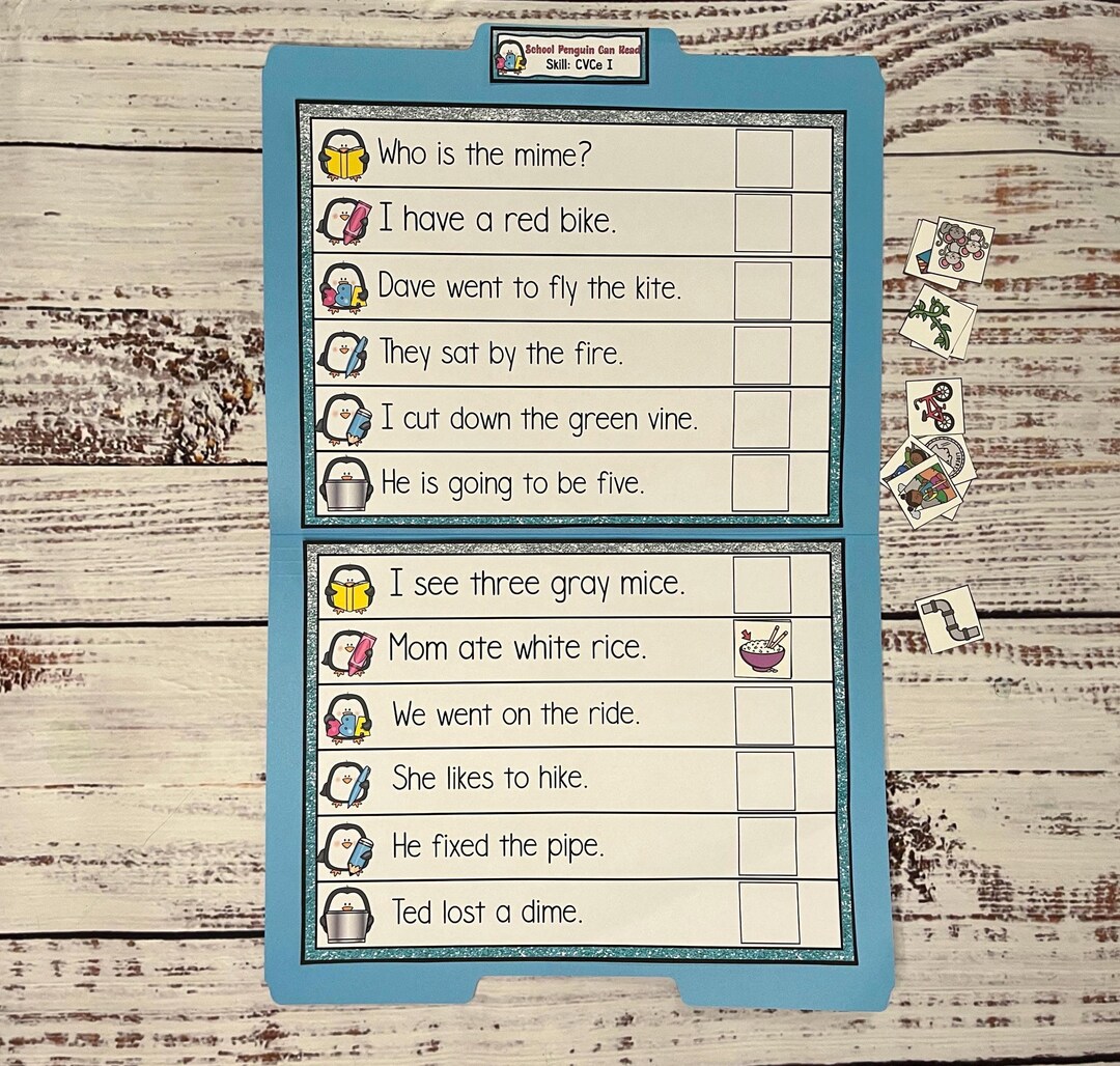 School Penguin Can Read Cvce Long I Sentences Word Families Phonics ...