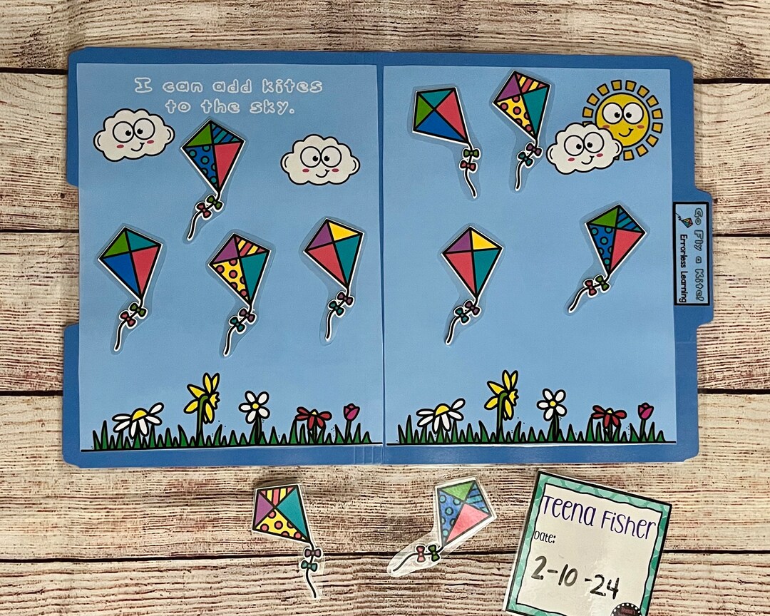 Go Fly a Kite Errorless Learning File Folder Game Pre-k Visual ...