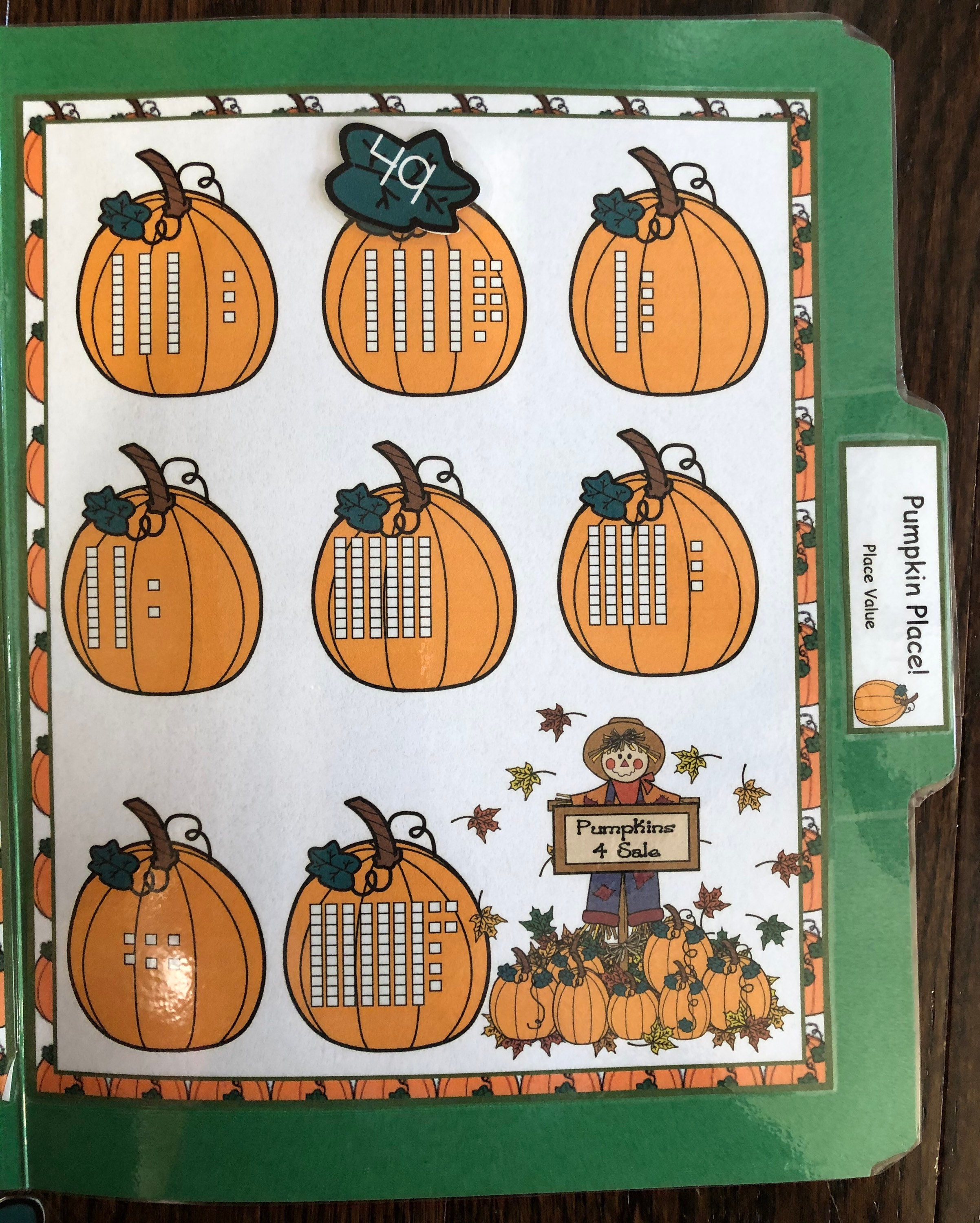 Teacher Made Fall Pumpkin Place Value File Folder Game Math - Etsy