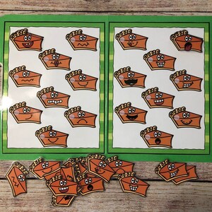 Pumpkin Pie Face Matching File Folder Games Literacy Center Language ...