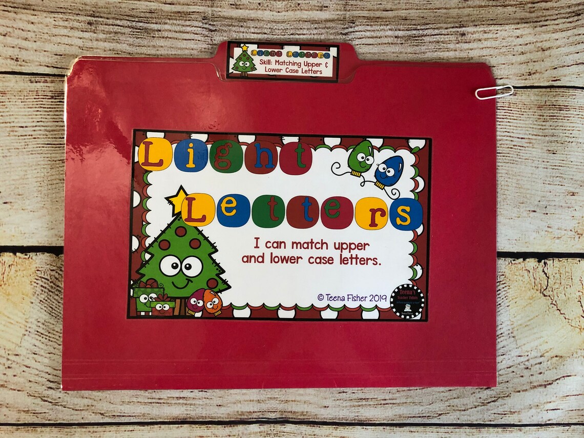 Teacher Made Light Letters Alphabet Matching File Folder Games Literacy ...