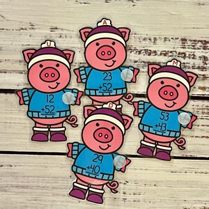 Winter Pig Sums 2 Digit Addition No Regrouping First Second Grade Math ...