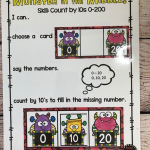 Monster in the Middle - Skip Counting by 10s Math Center Activity ...