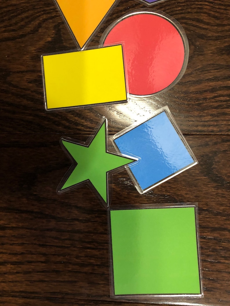 Color Shapes Matching 2D Math File Folder Game Center Teacher - Etsy