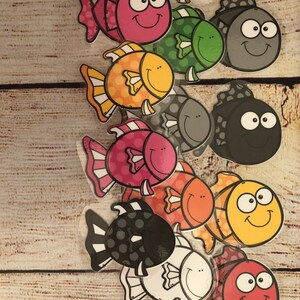 Rainbow Fish Color Sorting Science Math File Folder Game Center Teacher ...