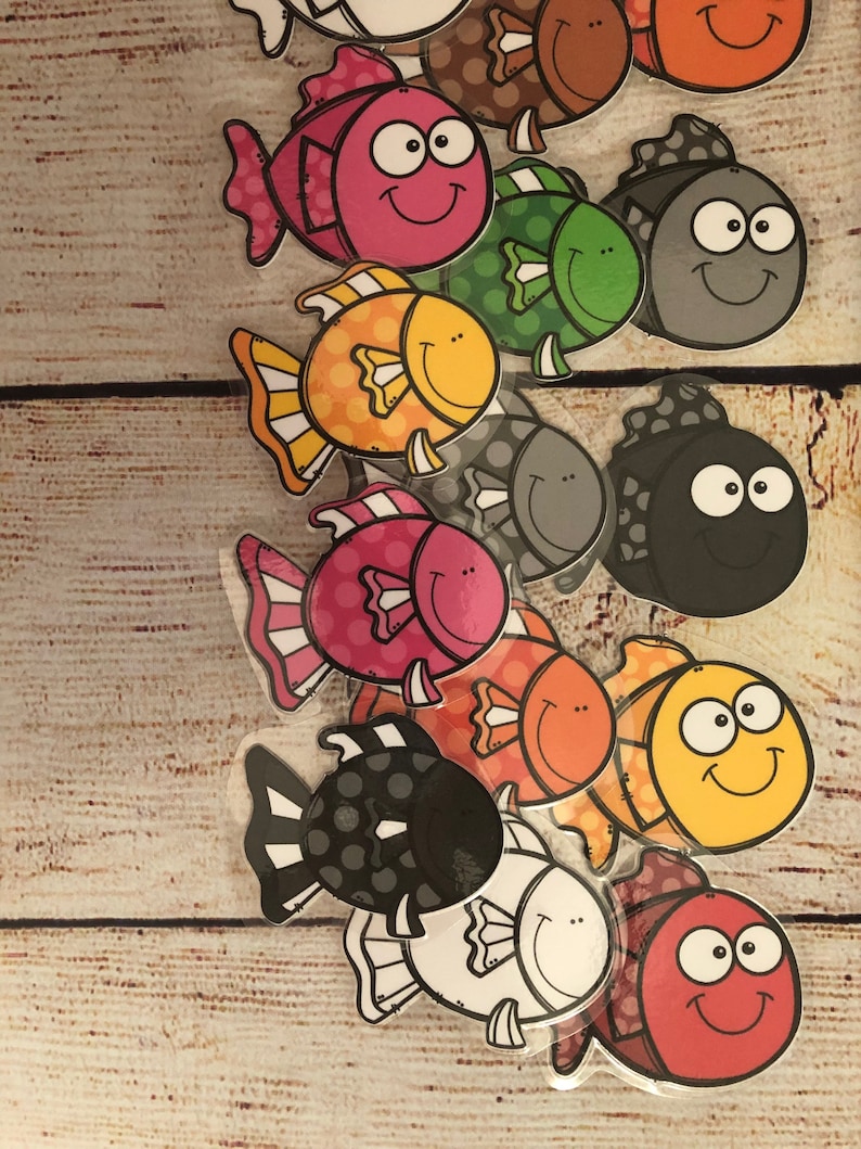 Rainbow Fish Color Sorting Science Math File Folder Game | Etsy