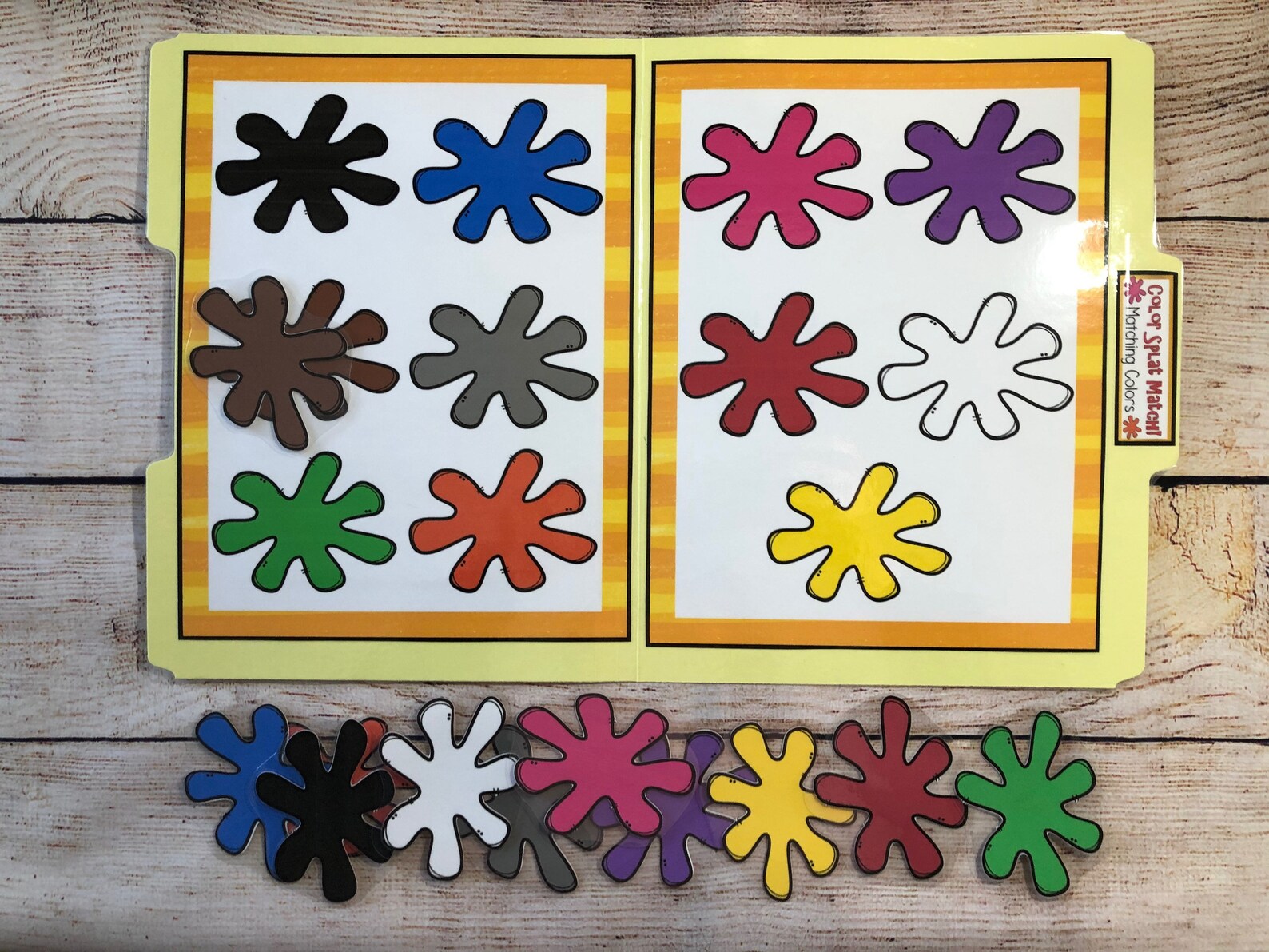 Color Splat Match Math File Folder Game Center Teacher - Etsy