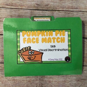 Pumpkin Pie Face Matching File Folder Games Literacy Center Language ...