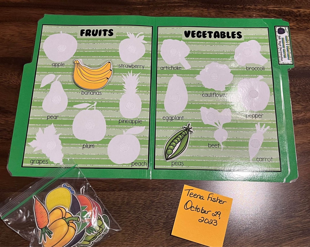 Fruit & Vegetable Sort Food Groups Science Shadow Match File Folder ...