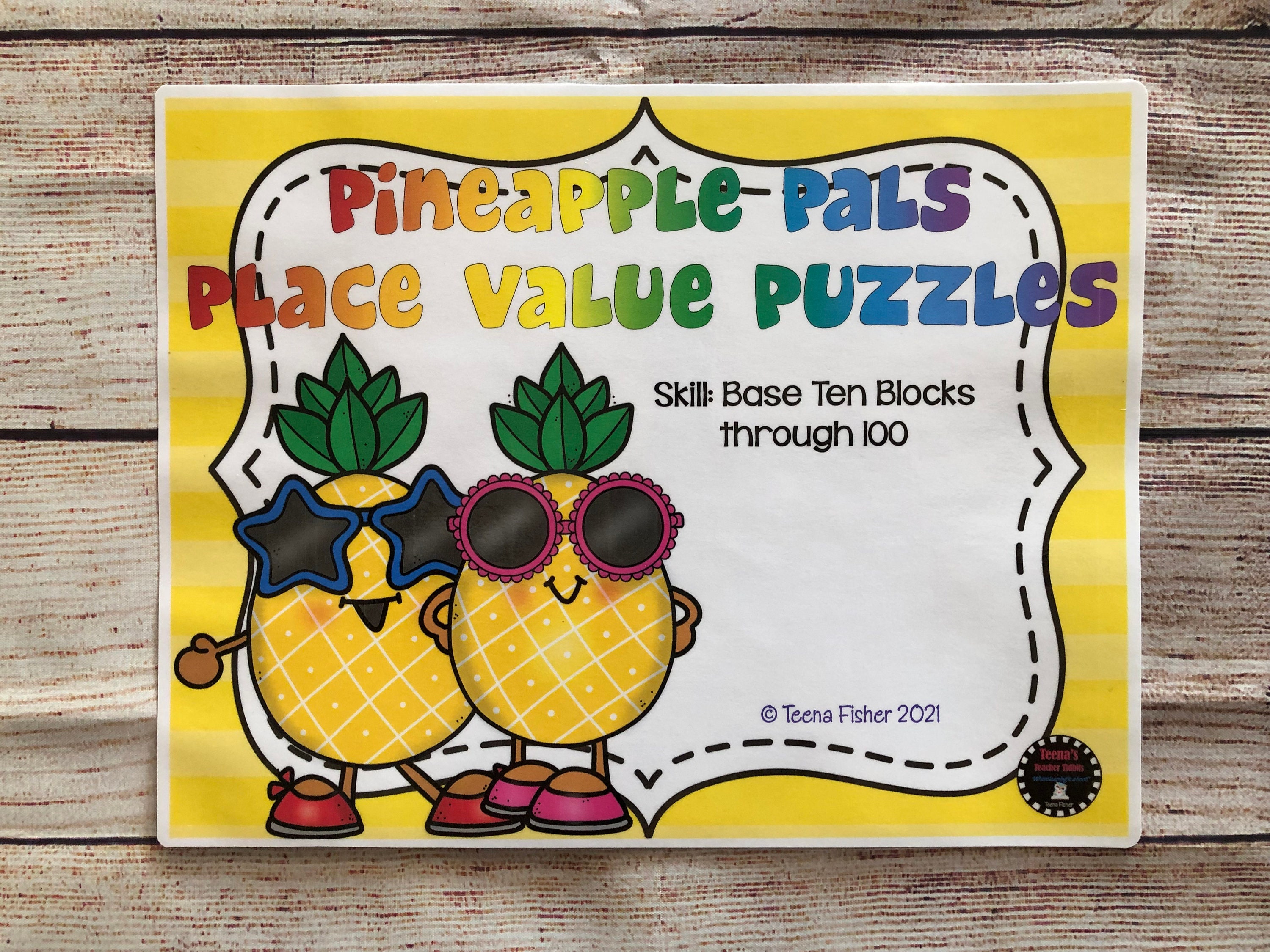 Pineapple Pals Place Value Puzzles Base 10 Number Sense Math First ...