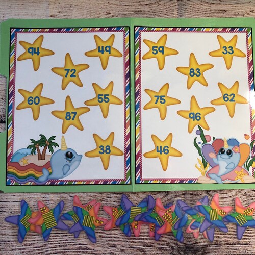 Rainbow Narwhal Teacher Made Place Value Math File Folder Game - Etsy