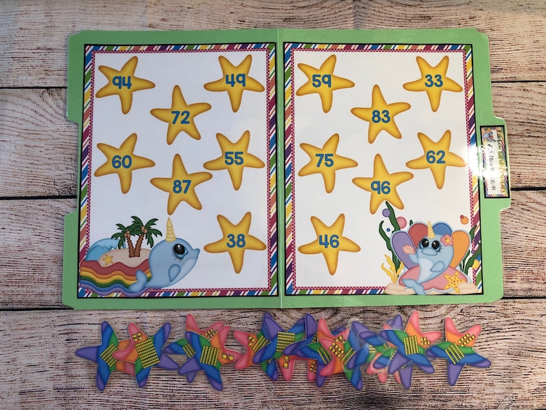 Rainbow Narwhal Teacher Made Place Value Math File Folder Game - Etsy