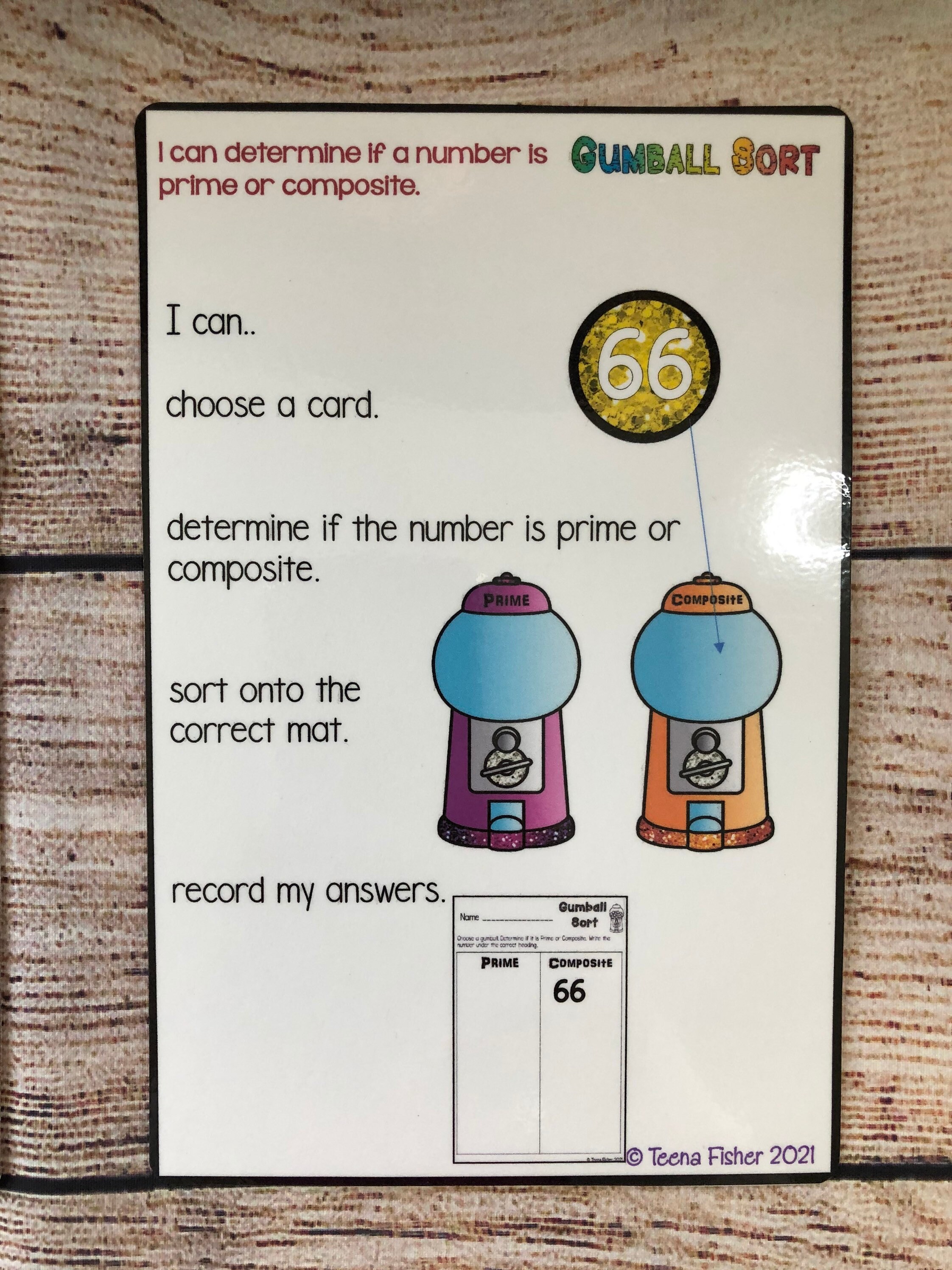Gumball Sort Prime & Composite Numbers Factors Multiples File - Etsy