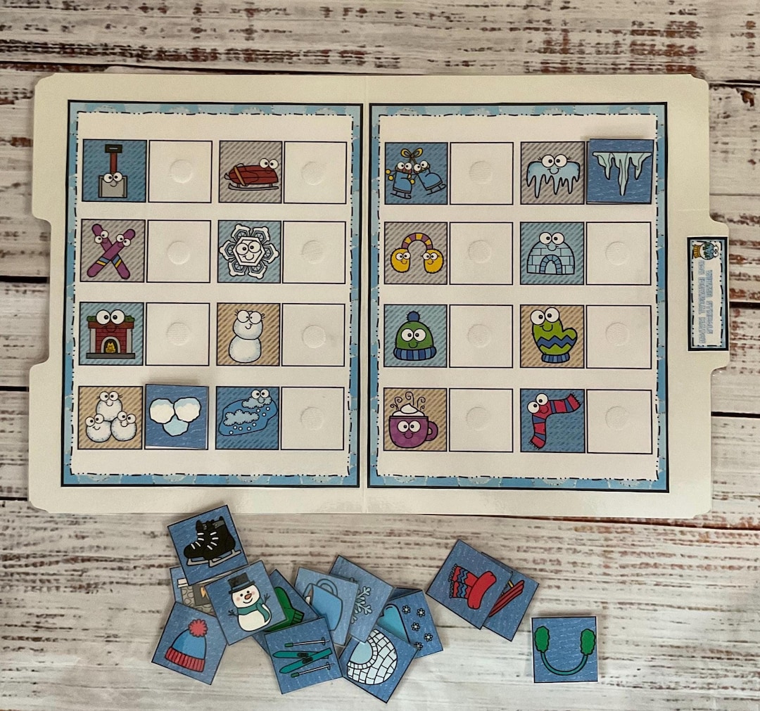 Winter Symbols Non-identical Picture Matching File Folder Game ...
