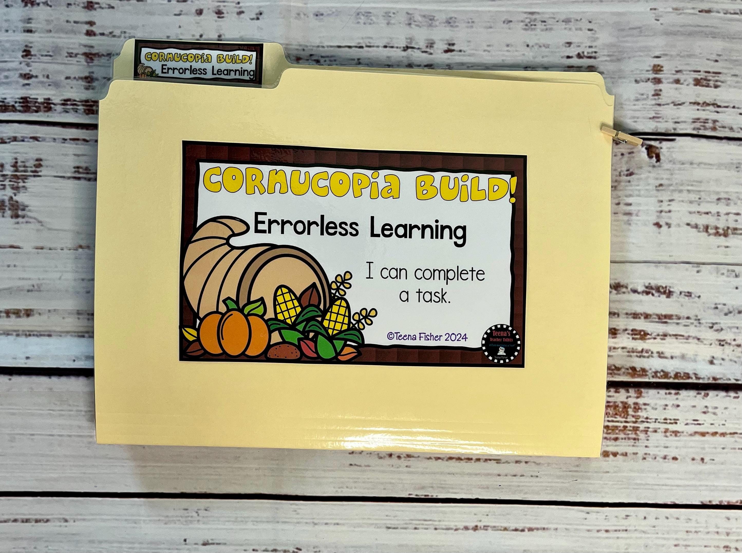 Cornucopia Build! Errorless Learning File Folder Game Pre-k Visual ...
