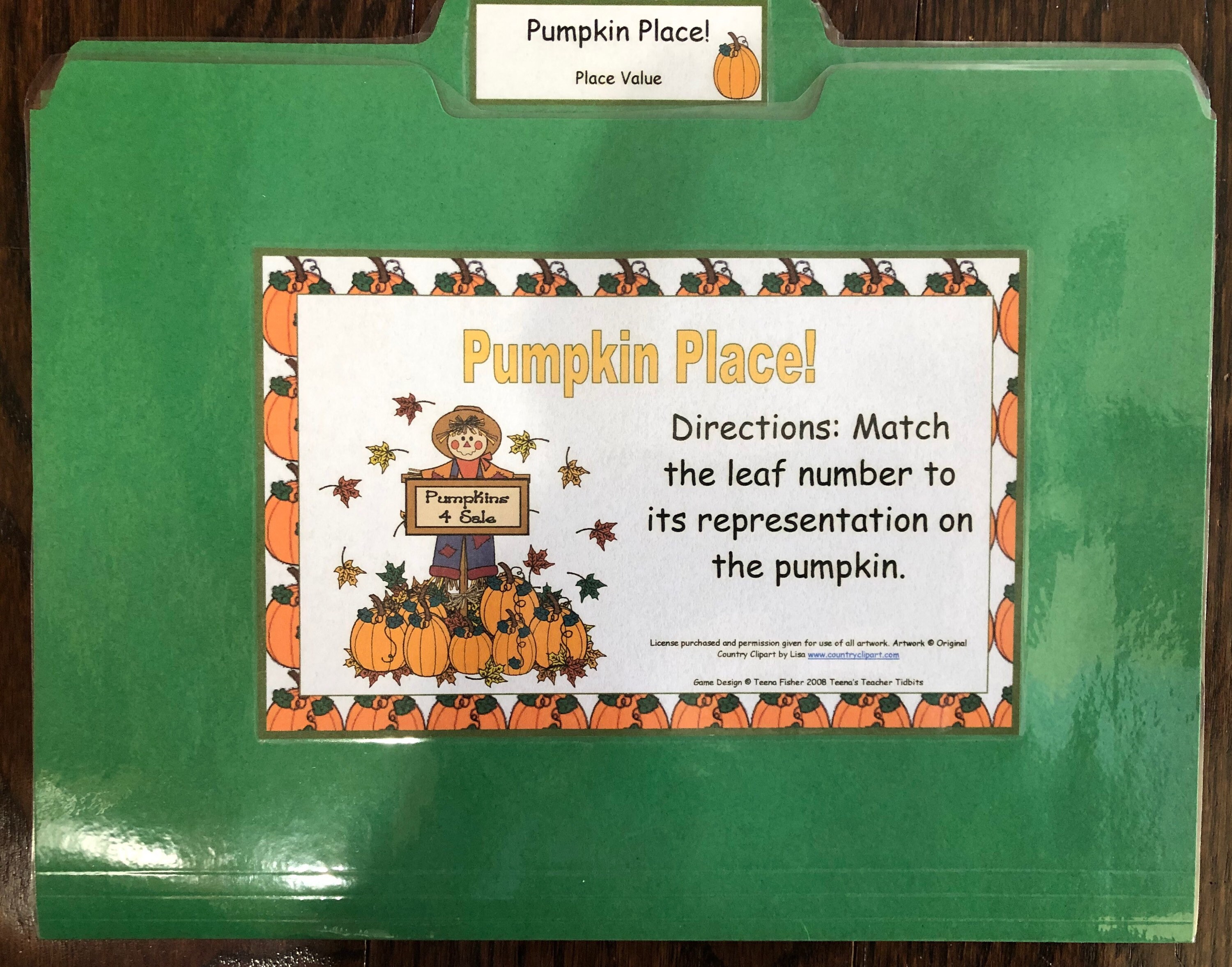 Teacher Made Fall Pumpkin Place Value File Folder Game Math - Etsy