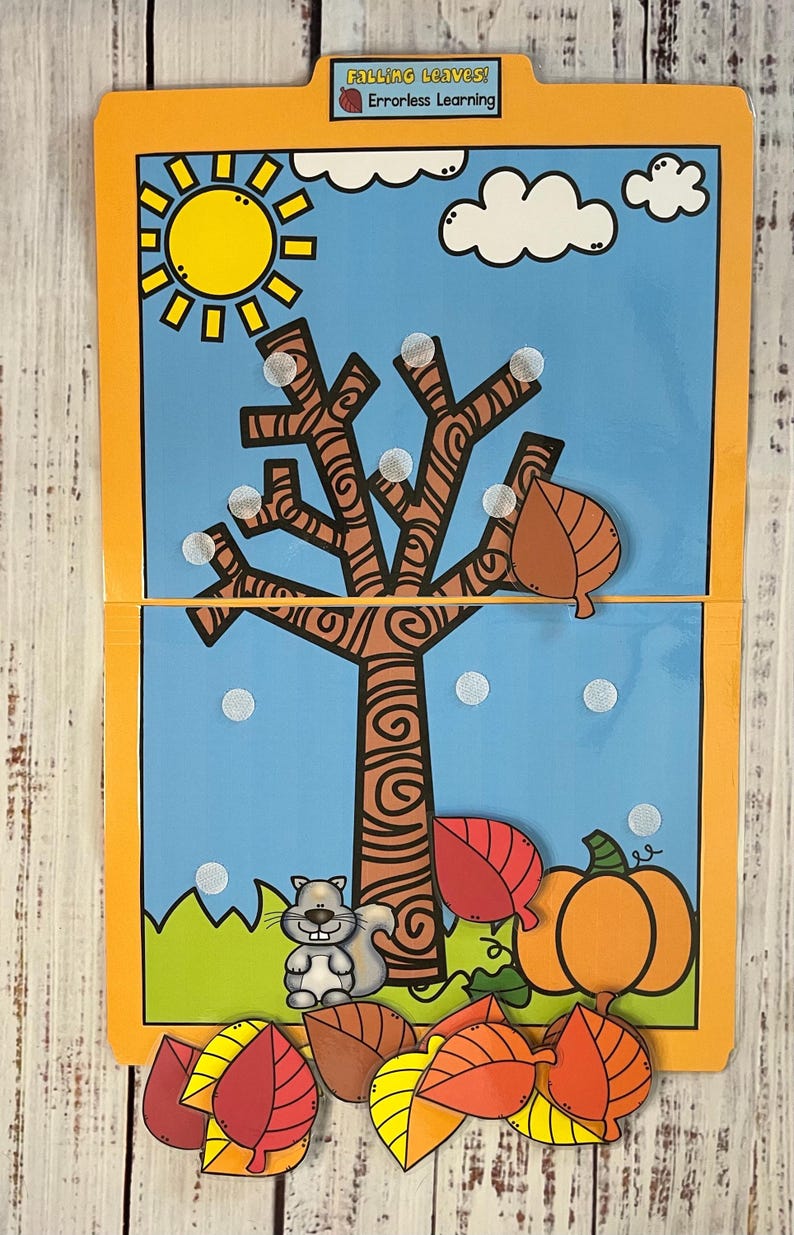 Falling Leaves Errorless Learning File Folder Game Pre-k Visual ...