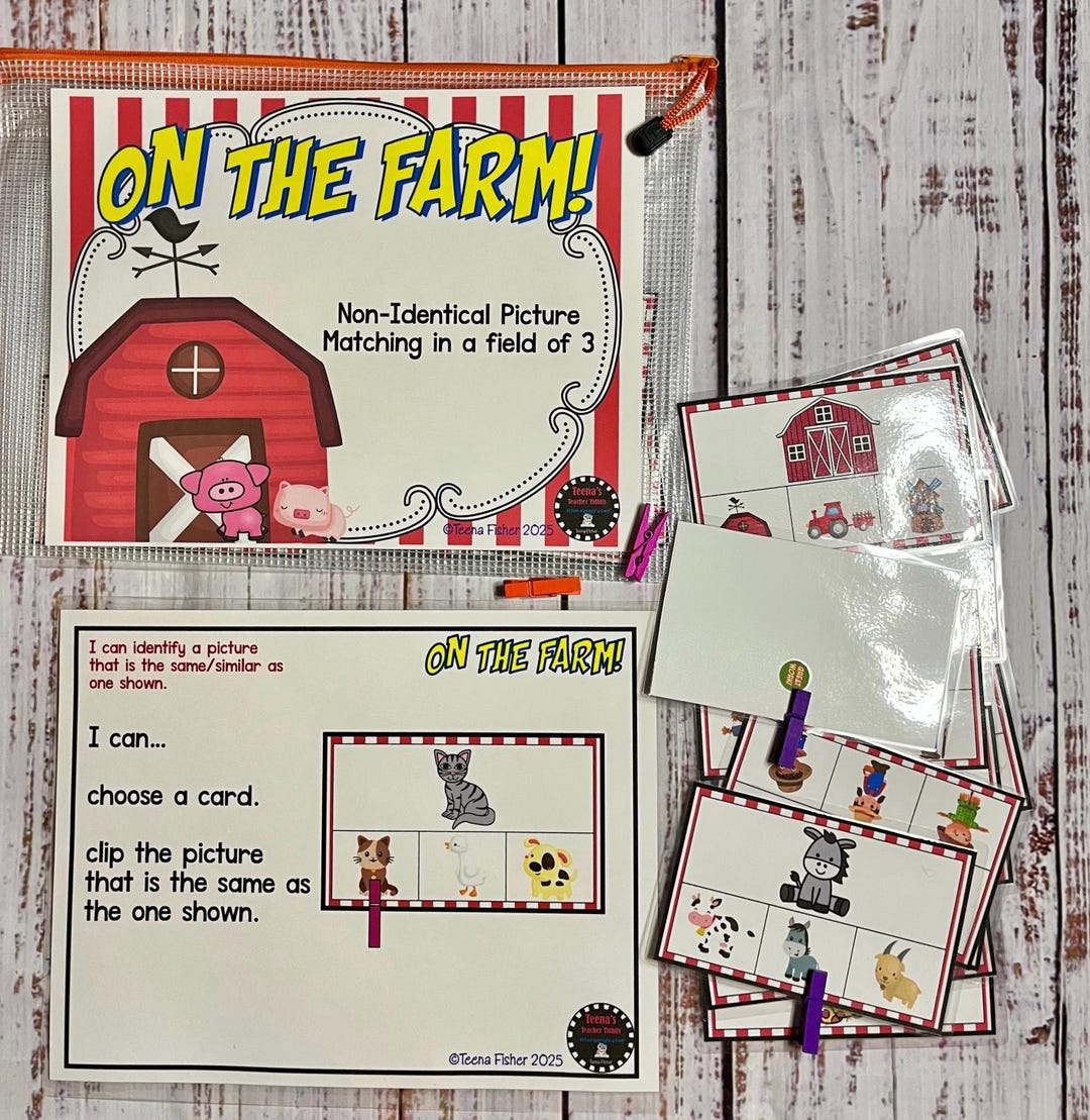 On the Farm Non-identical Picture Match Field of 3 Visual ...