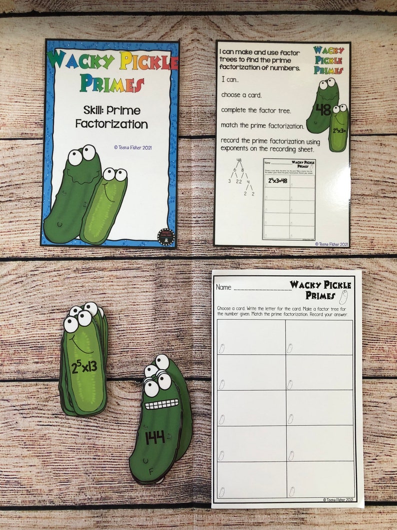 Wacky Pickle Primes Prime Factorization With Exponents Math File Folder ...