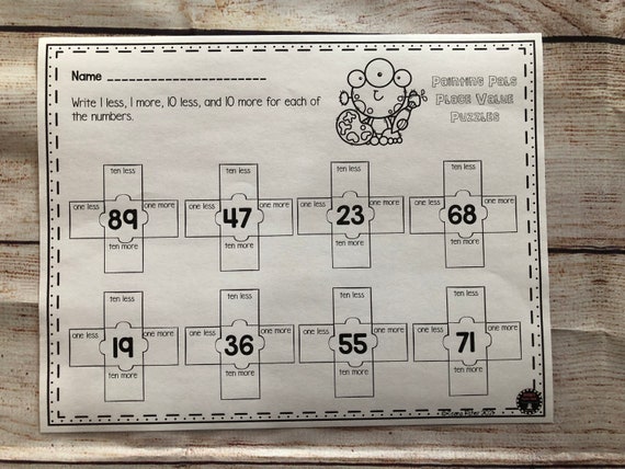 Hoja De Trabajo De Rompecabezas De Valor Posicional Valor Posicional