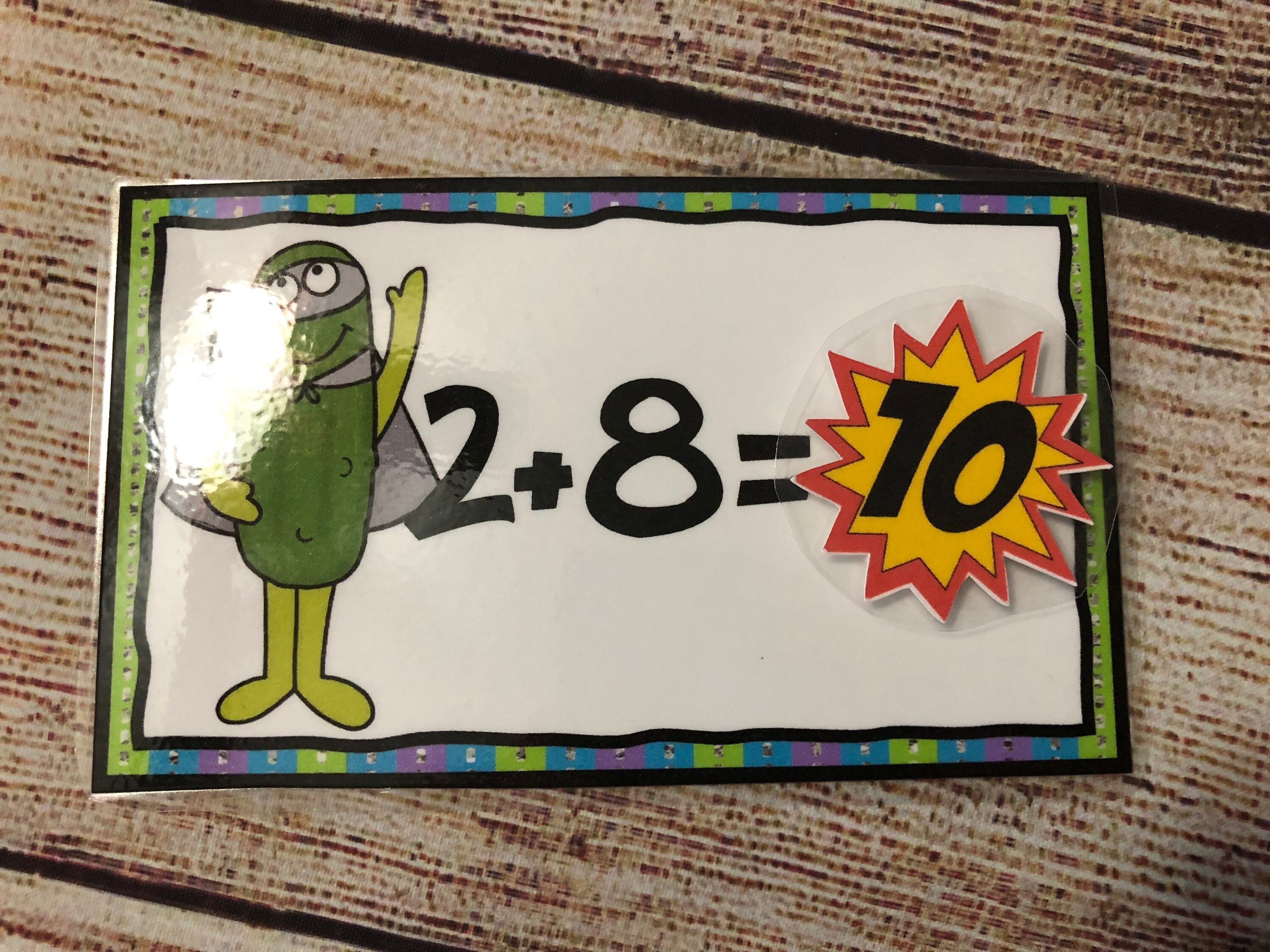 Super Pickle Sums Addition to 10 Math File Folder Game Center Teacher ...
