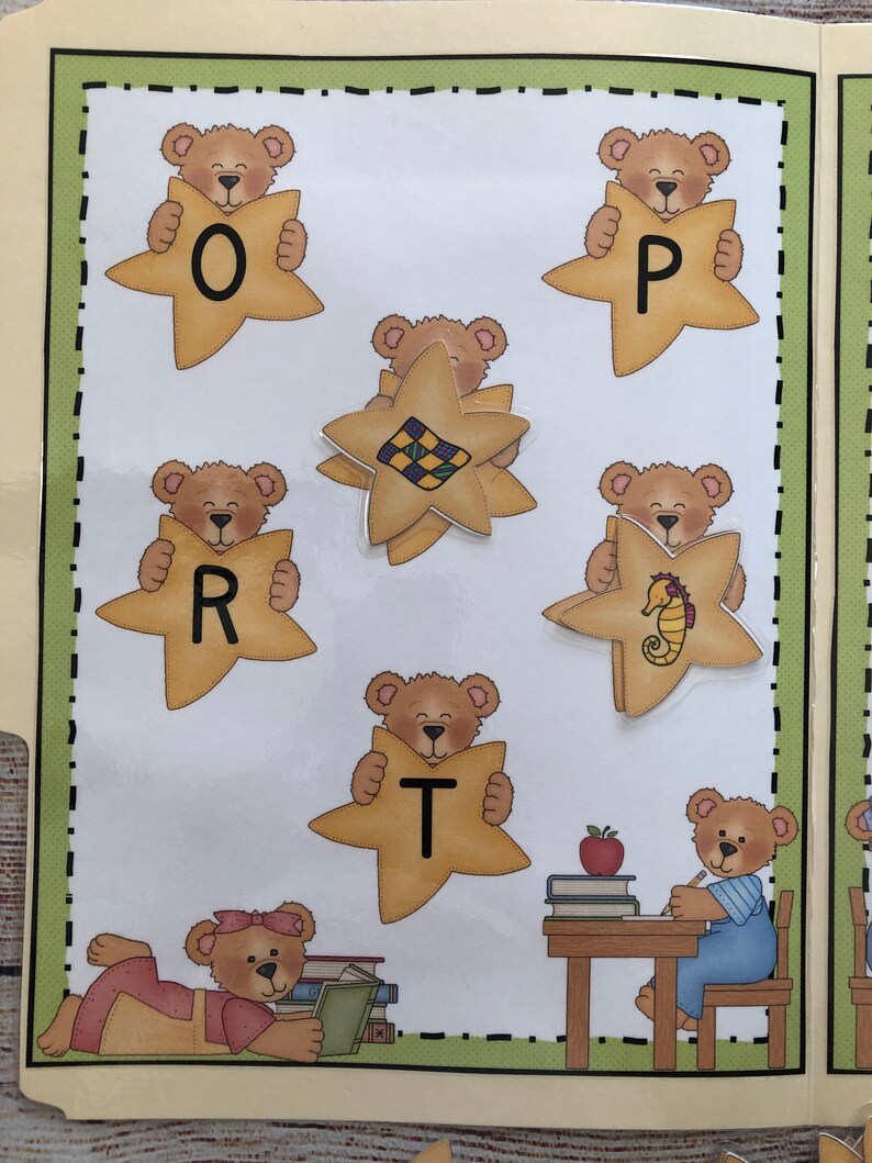 Literacy Center Bear Beginning Sounds File Folder Game Teacher - Etsy
