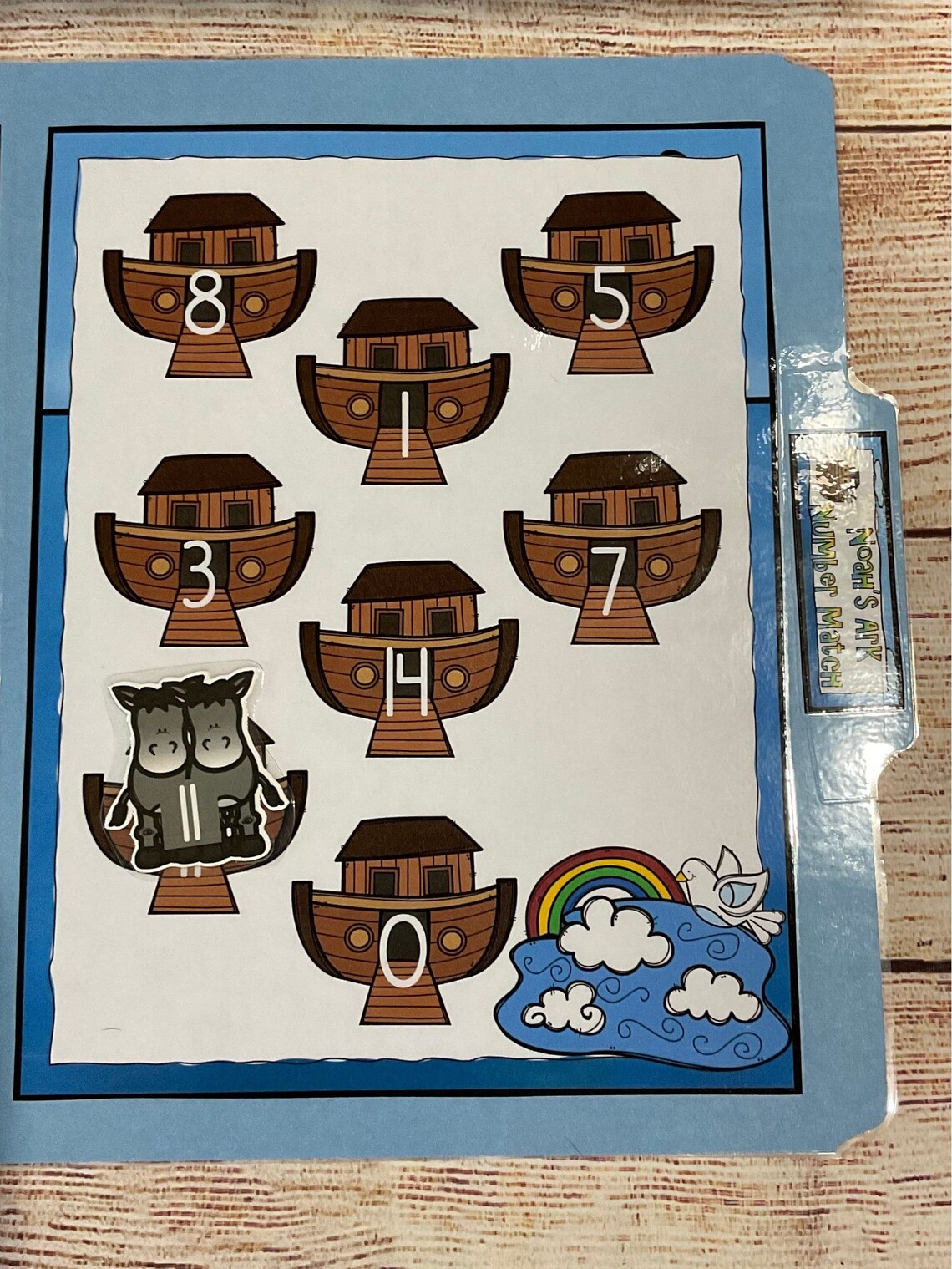 Noah’s Ark Number Match 0-15 Math File Folder Game Center Teacher ...