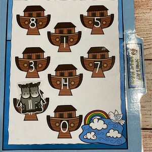 Noah’s Ark Number Match 0-15 Math File Folder Game Center Teacher ...