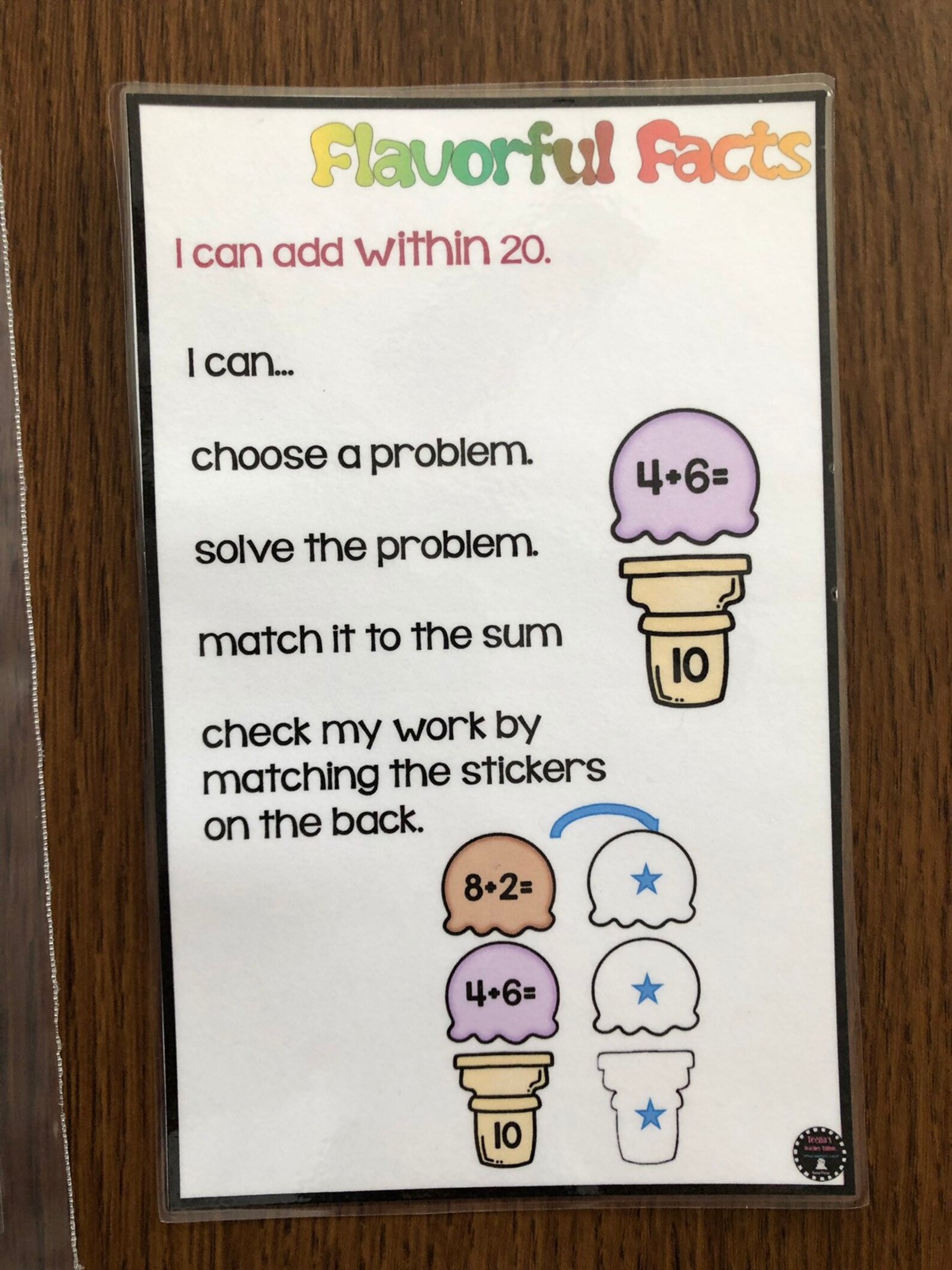 Teacher Made Addition 10-20 Math Center Laminated Classroom Educational ...