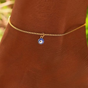 Evil Eye Anklet | Gold Eye Protection Anklet | Nazar Amulet Beach ...