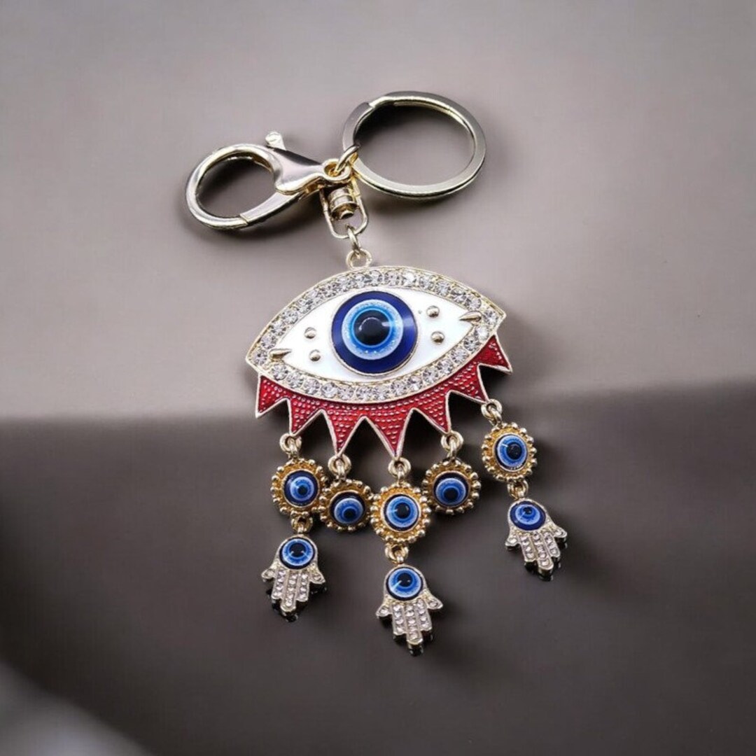 Evil Eye Keychain, Protection Keychains, Anniversary Gift, Home Gift ...