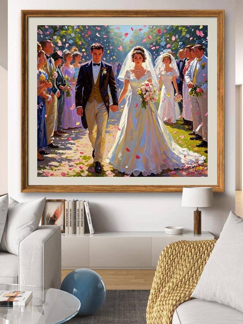 Custom Wedding Portrait: Hand-painted Oil Painting on Canvas - Etsy