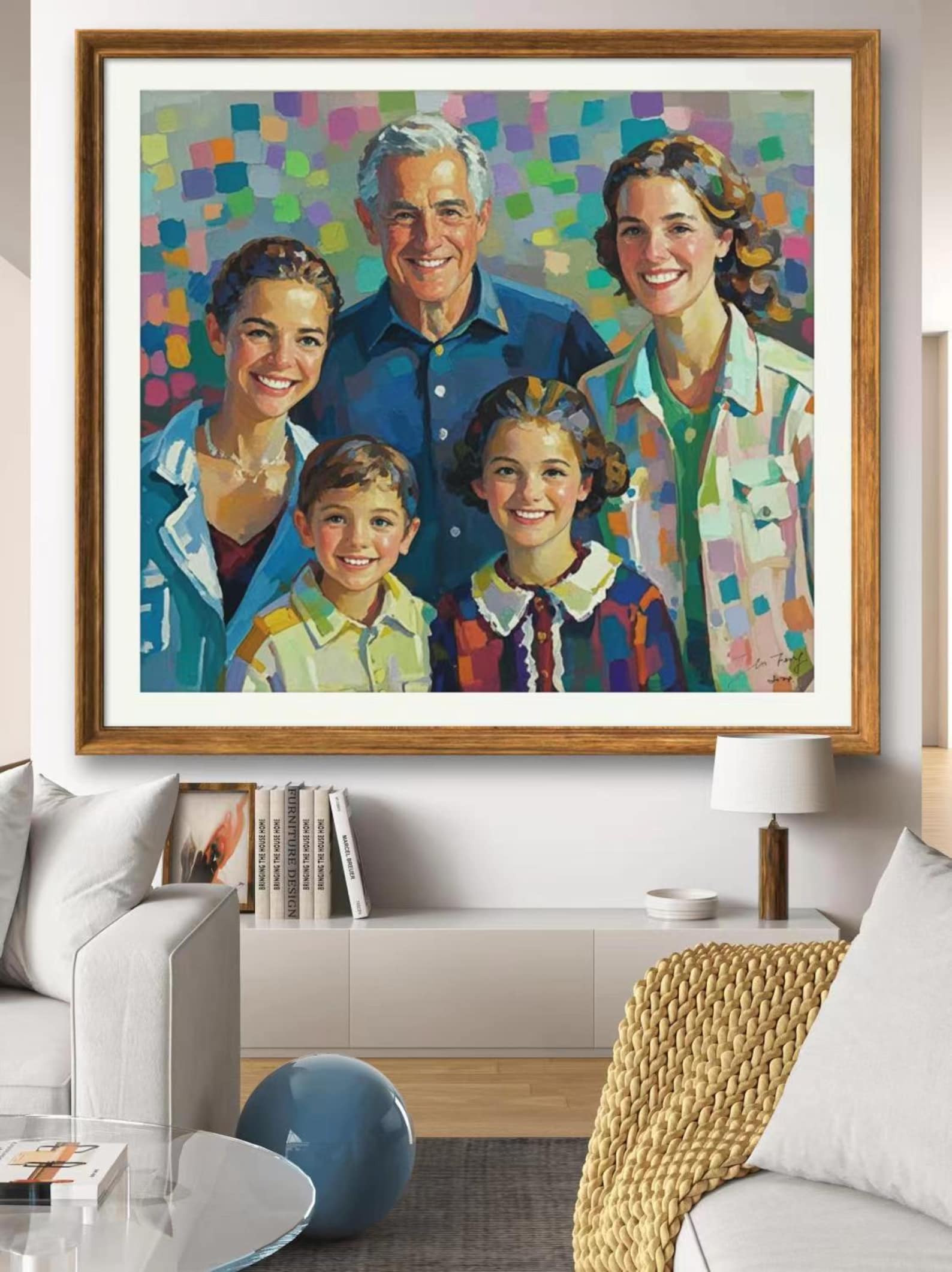 Custom Family Portrait: Hand-painted Oil Painting on Canvas - Etsy