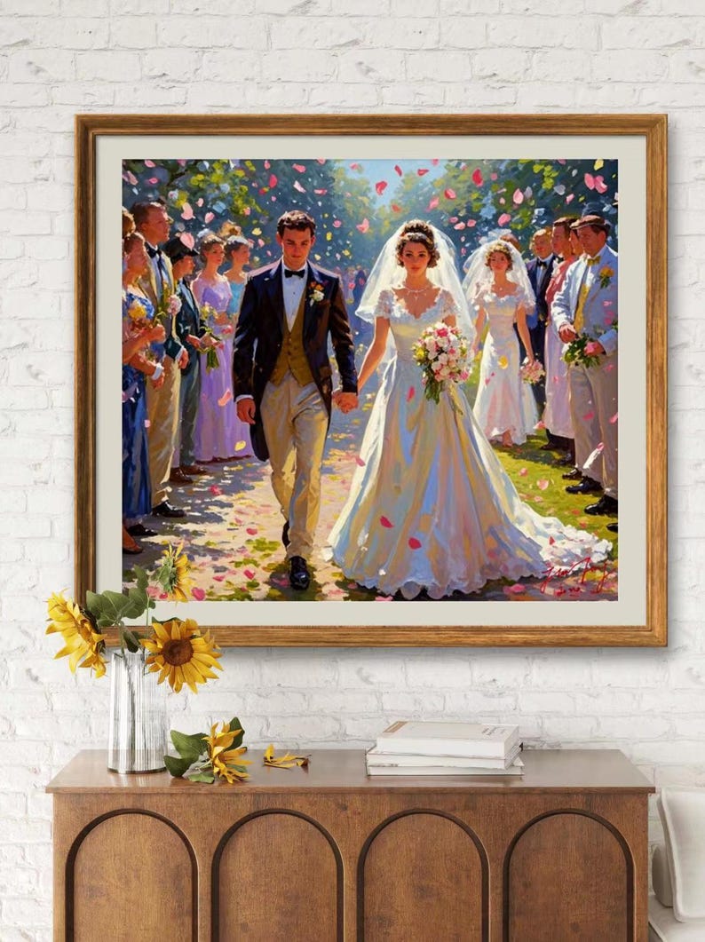 Custom Wedding Portrait: Hand-painted Oil Painting on Canvas - Etsy