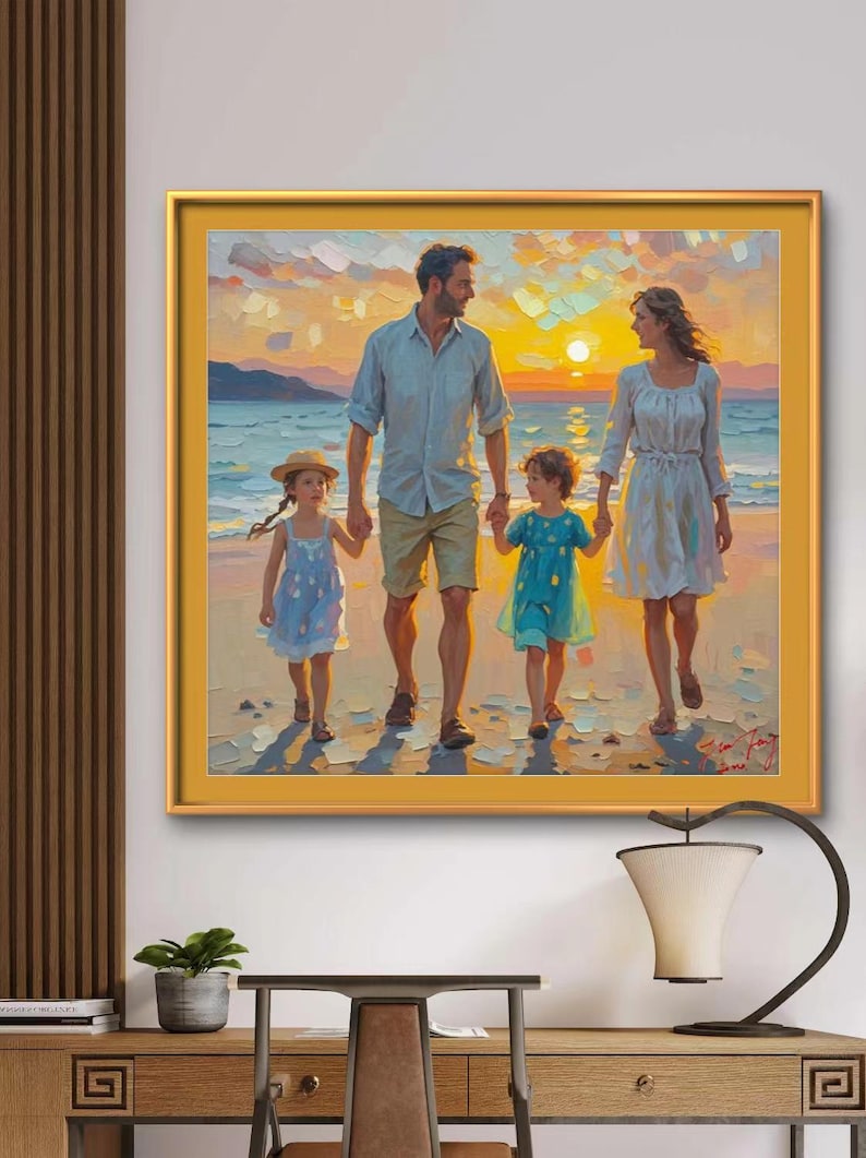 Family Portrait Painting, Hand Painted Oil Painting on Canvas - Etsy