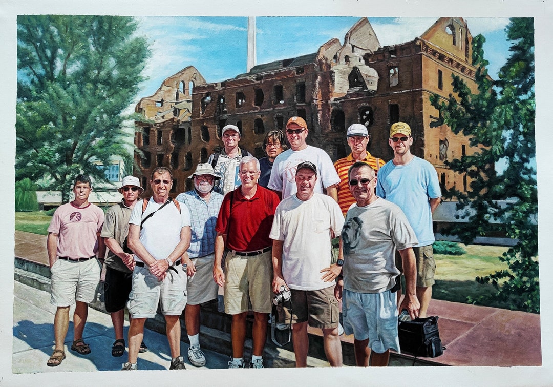 Group Portrait Painting From Photo, Hand Painted Painting on Canvas - Etsy