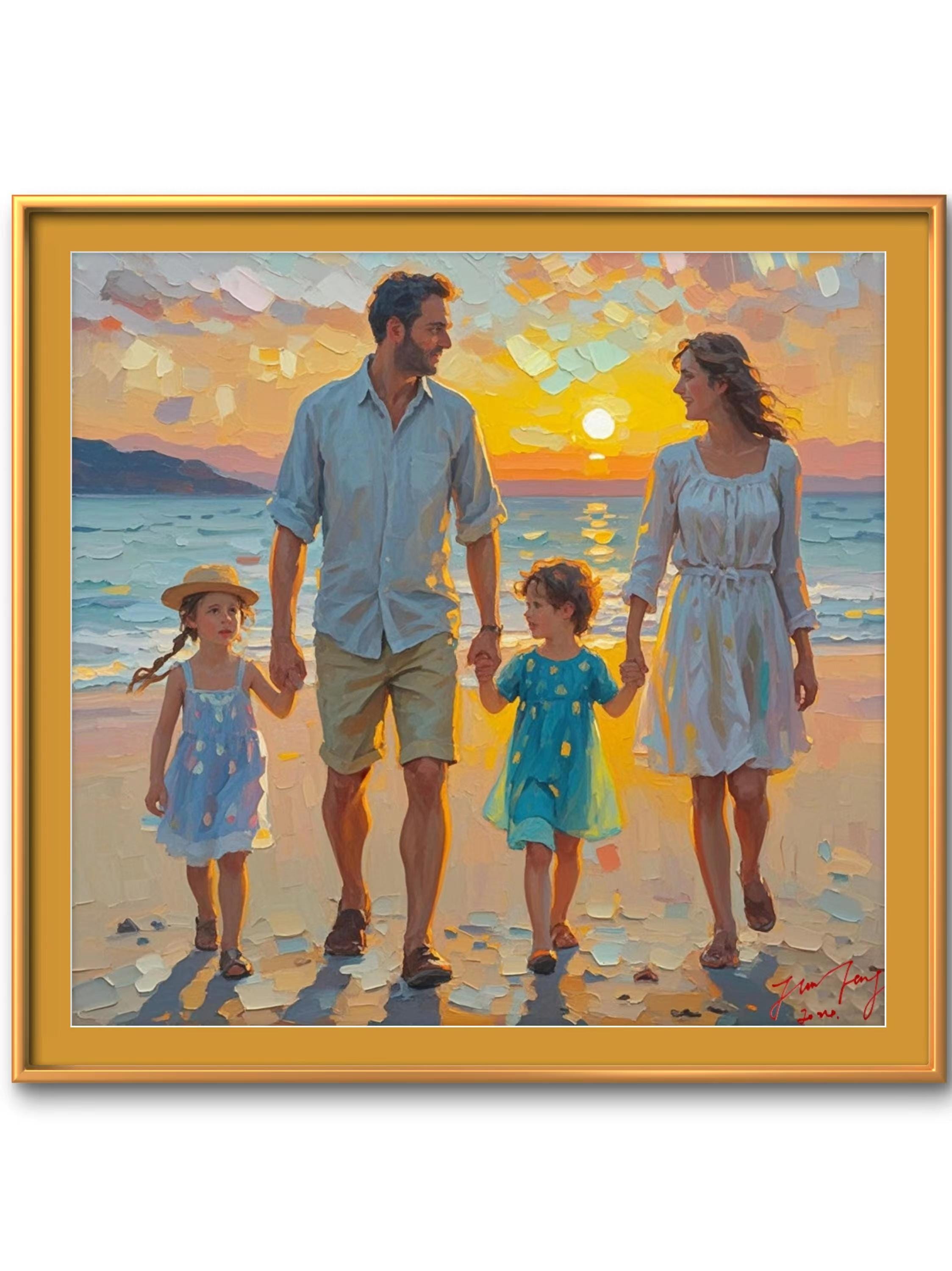 Family Portrait Painting, Hand Painted Oil Painting on Canvas - Etsy