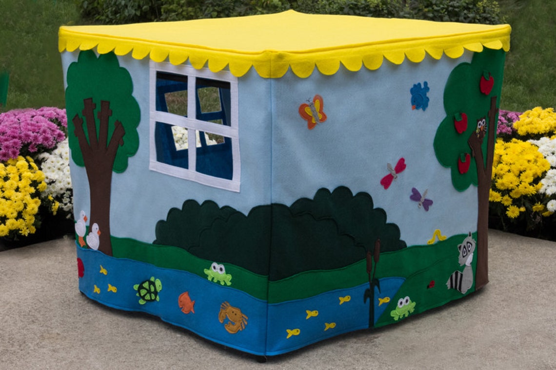 Animal Sanctuary Card Table Playhouse Tablecloth Playhouse - Etsy