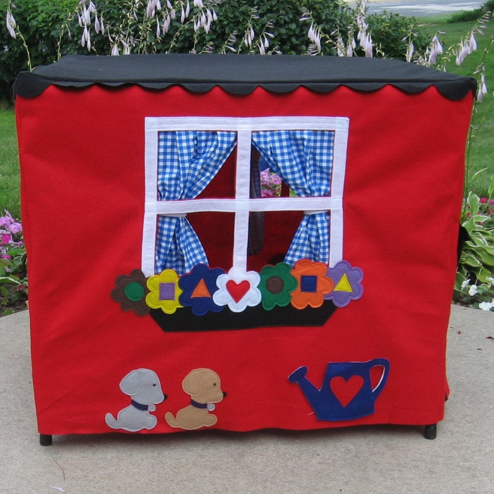 Card Table Playhouse Play Tent Kids Teepee Fort Red Double - Etsy