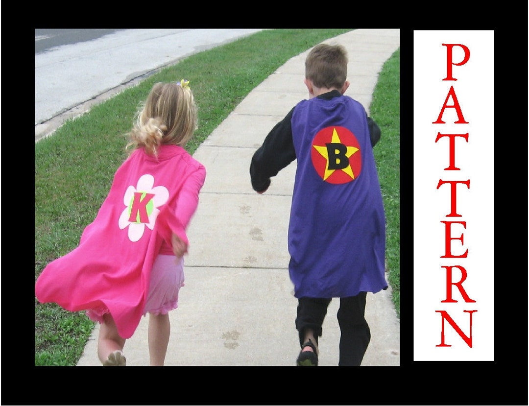No Sew Cape Pattern, Costume, Ebook Instant Download, Includes Applique ...