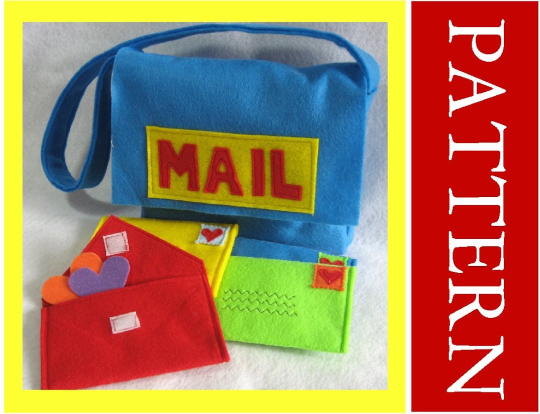 Sewing Pattern, Mail Bag With Working Envelopes, Valentine Mail Set ...