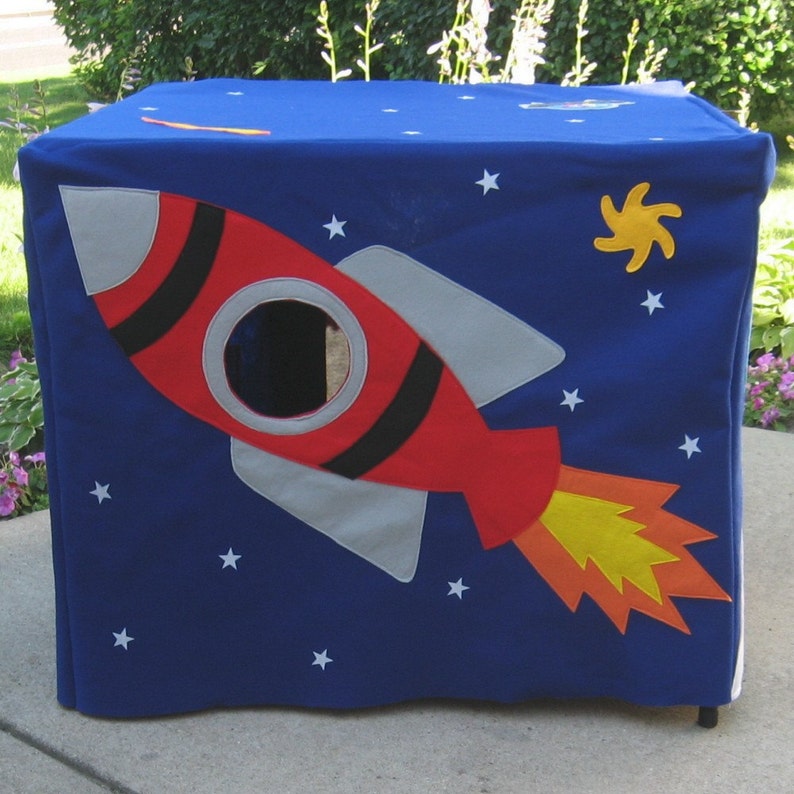 Outer Space Card Table Playhouse, Play Tent, Tablecloth Fort, Felt ...