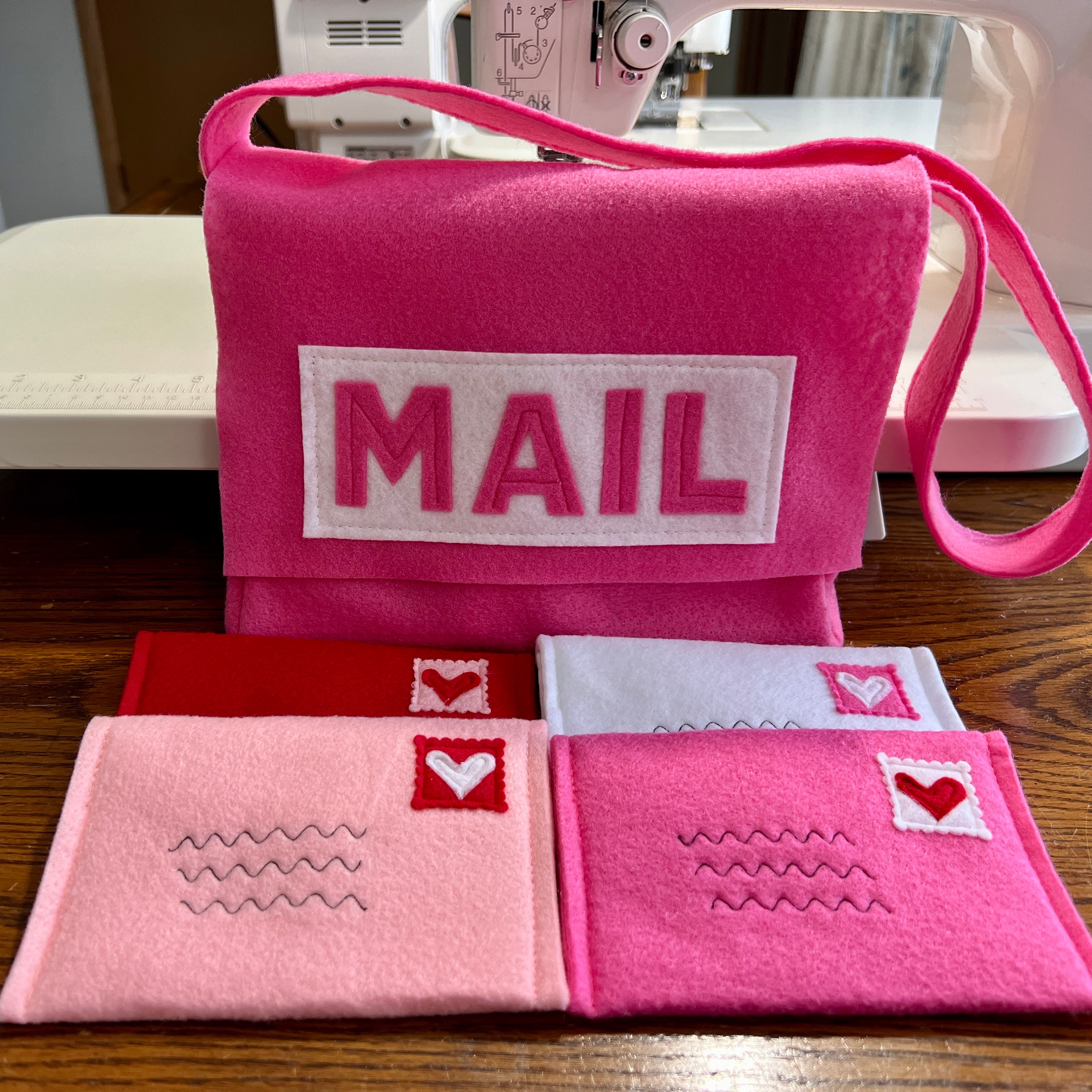 Mail Set With Working Envelopes for Pretend Play, Hot Pink Mail Bag ...