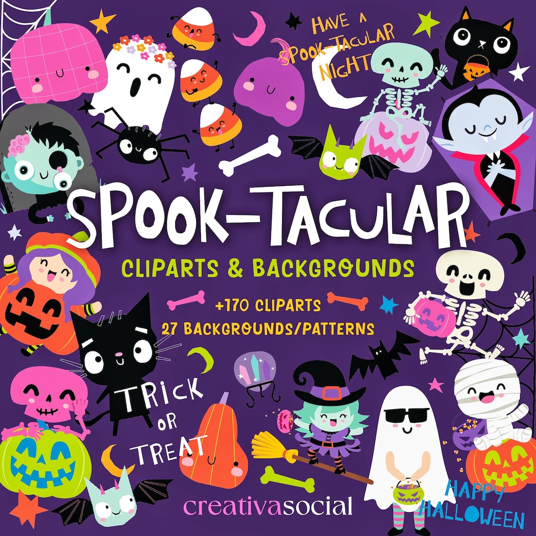 Halloween Cliparts & Backgrounds Patterns - Etsy