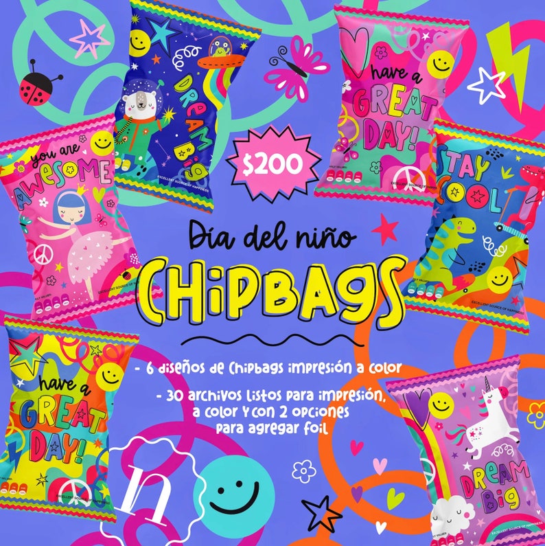Dia Del Niño Chipbags Candybags Digital Designs - Etsy