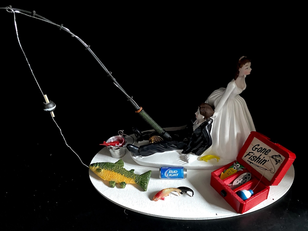 Grooms Cake Topper Funny Bridal Wedding Day Reception Bride Groom Going ...