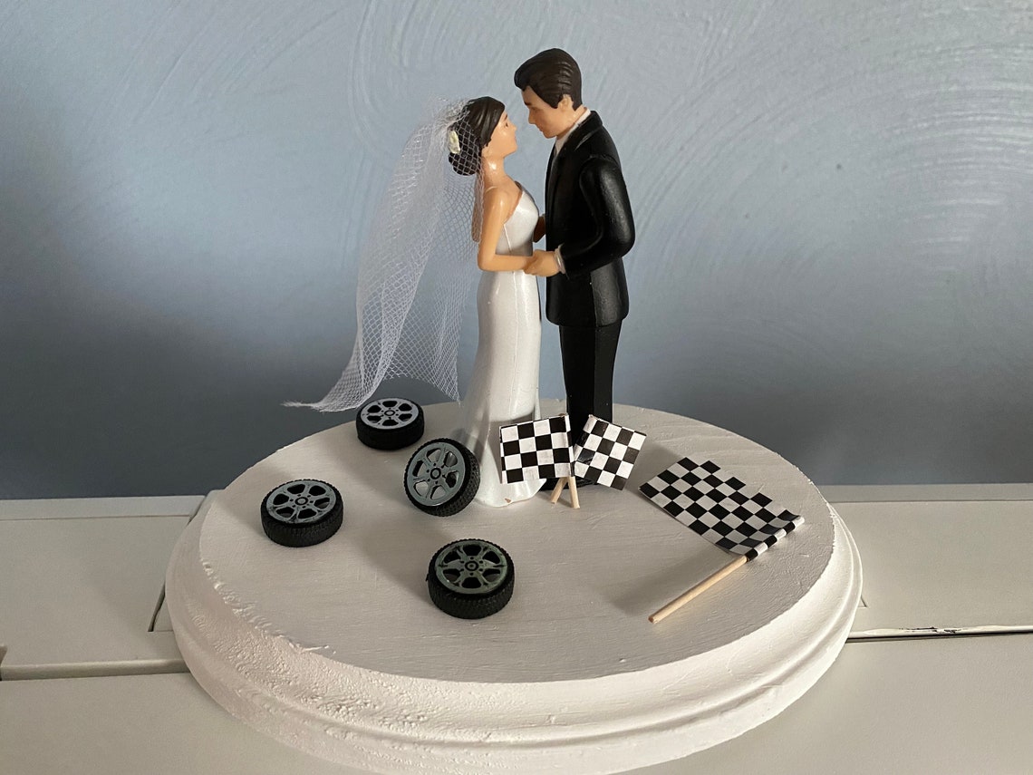 Race Car Drag Racing Flag Cake Topper Reception Wedding Day - Etsy